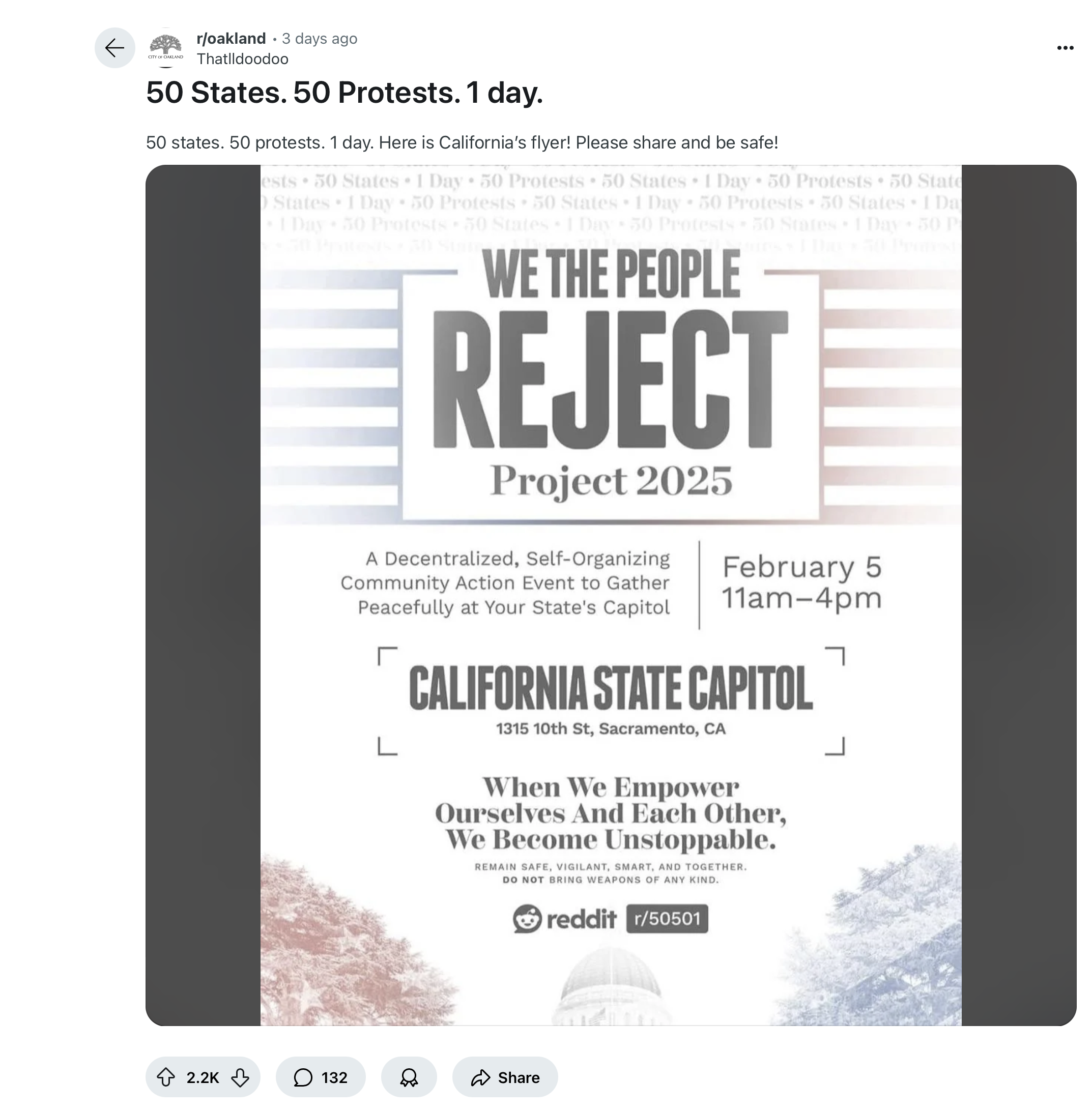 50 States. 50 Protests. 1 Day – @Noon, 2/5/25 – Blue America